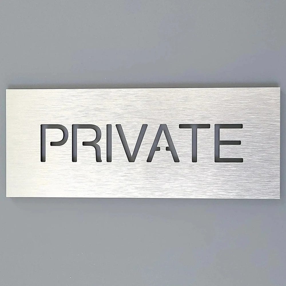 Personalized Custom 3D Art private entrance signage Brushed aluminum ...